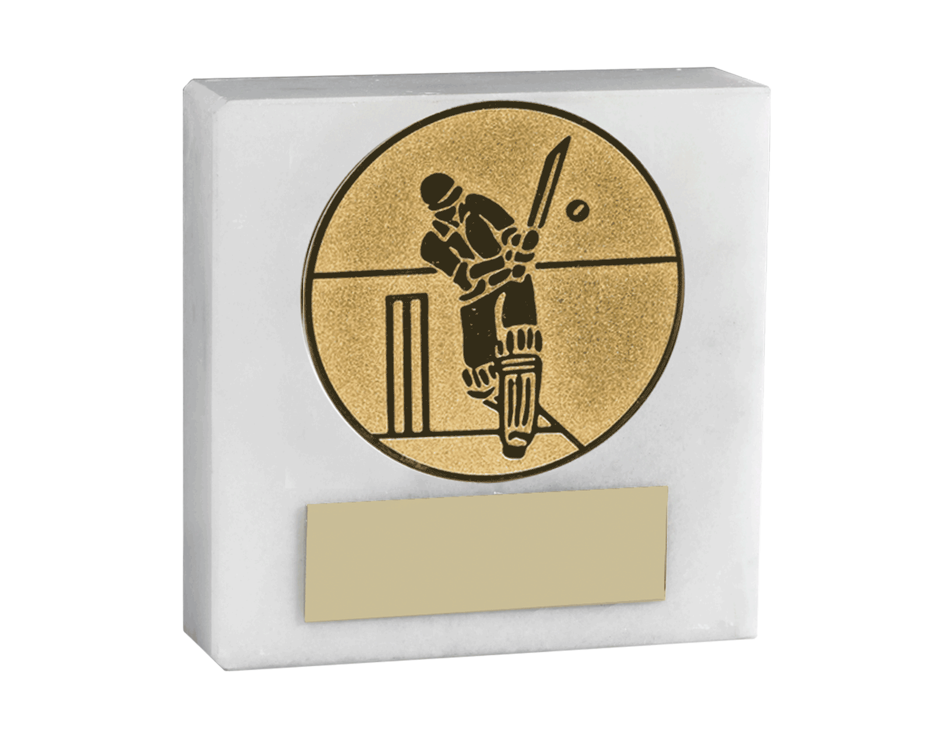 T212S - White Cricket Marble Block | Running Imp - Running Imp